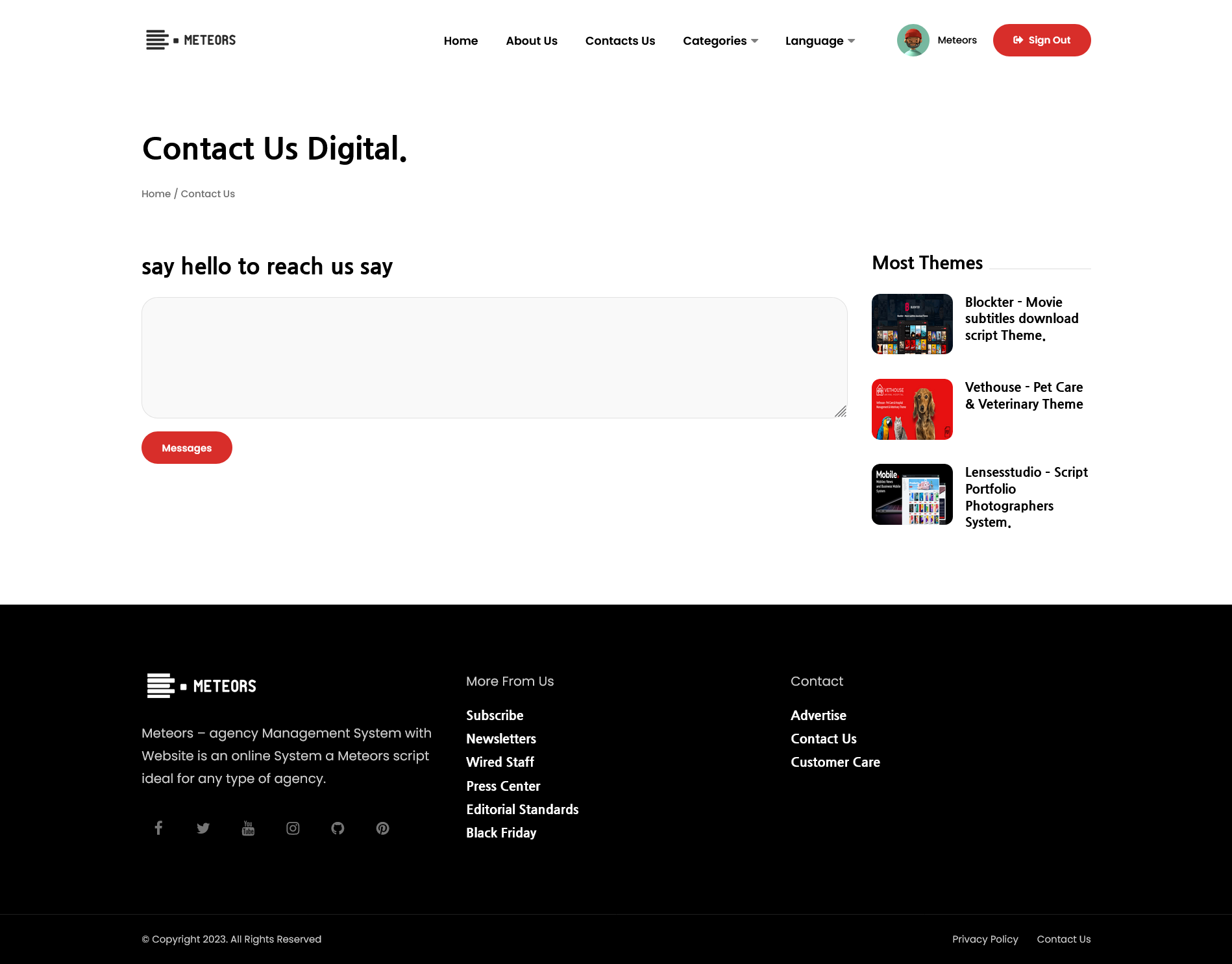 Meteors – agency System with Website by Meteros | CodeCanyon