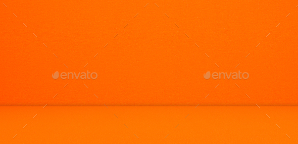 Orange Studio Background Room Color Wall Backdrop Gradient Empty Floor ...