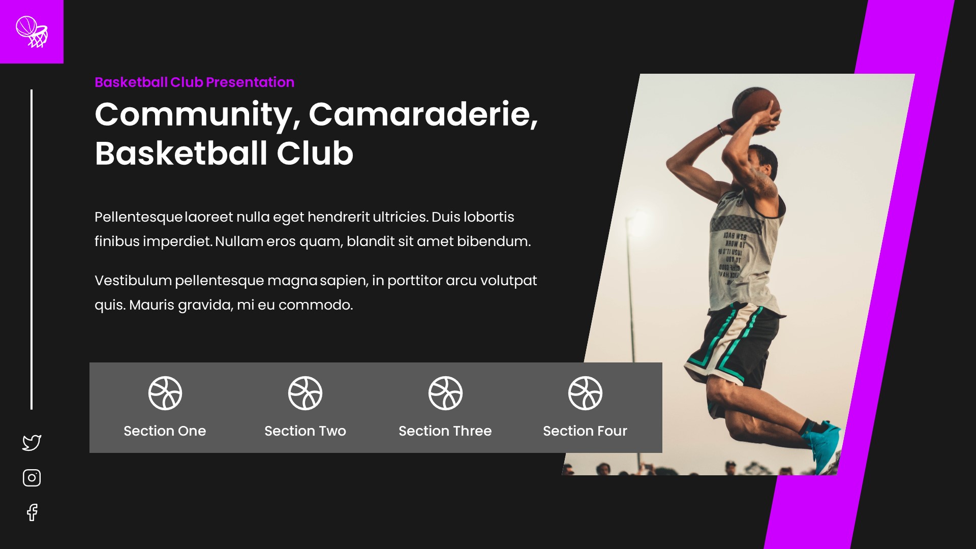 Dribbly - Sport Basketball Google Slides Template, Presentation Templates