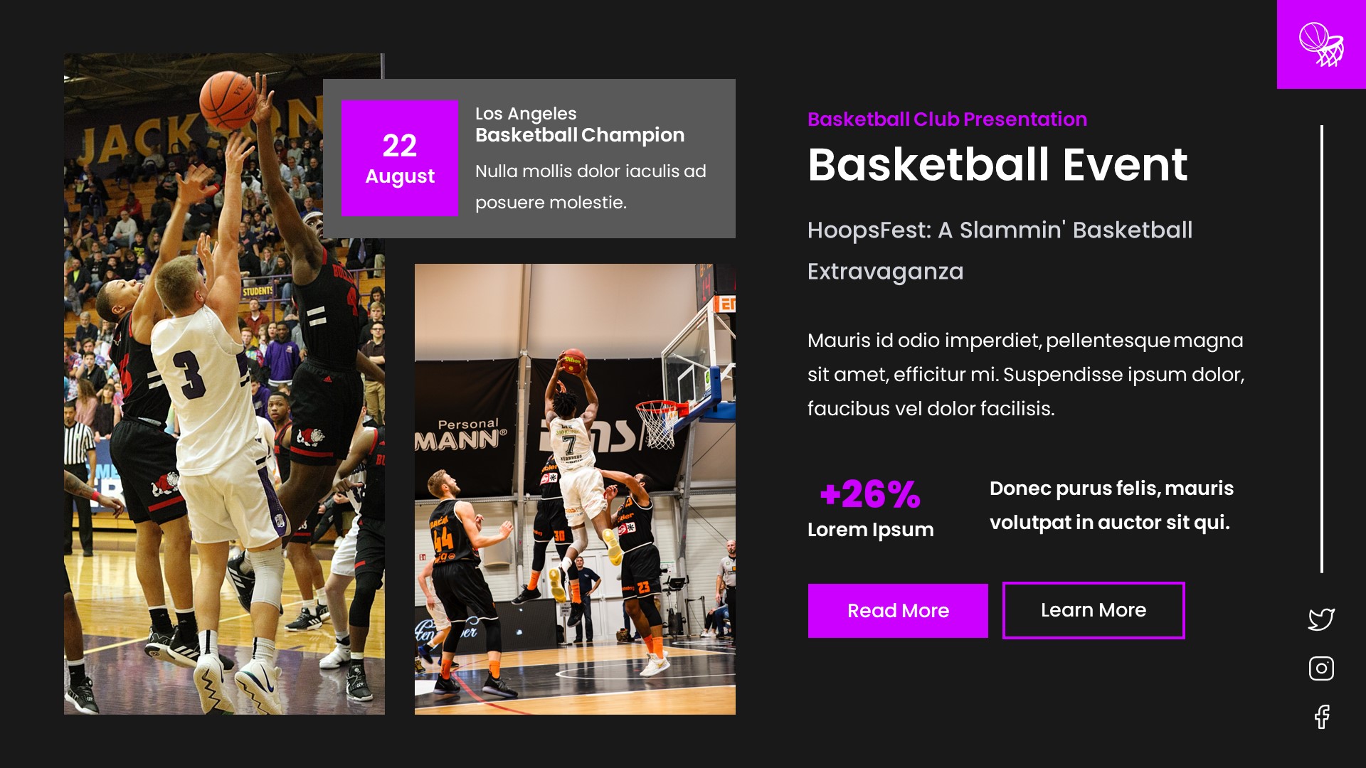 Dribbly - Sport Basketball Google Slides Template, Presentation Templates