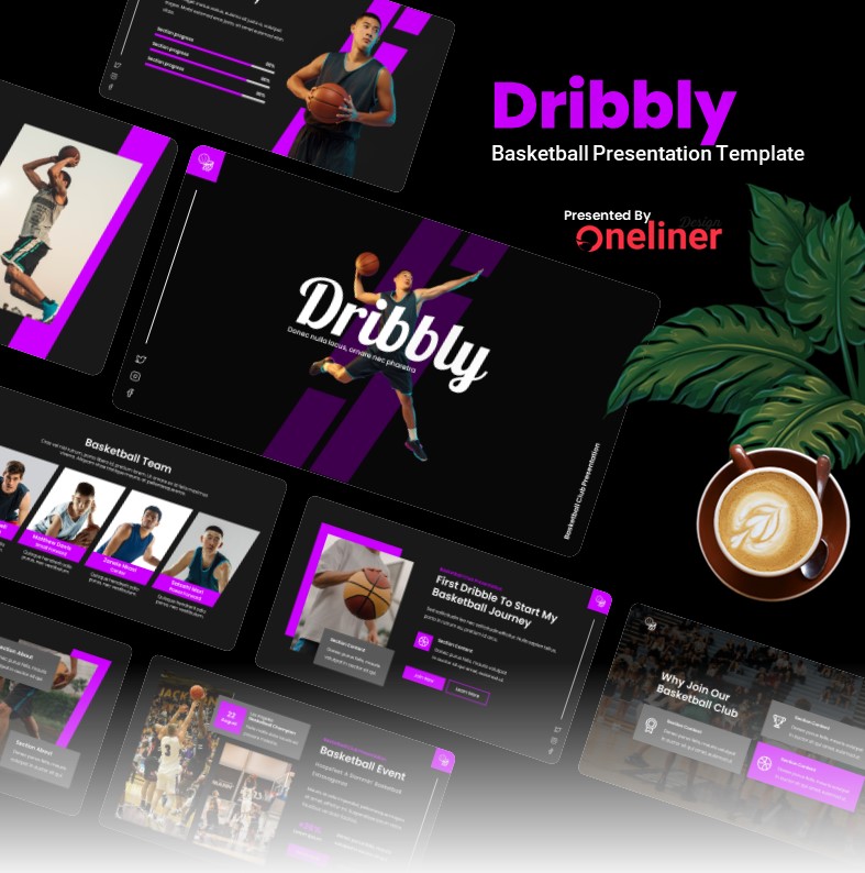 Dribbly - Sport Basketball Google Slides Template, Presentation Templates