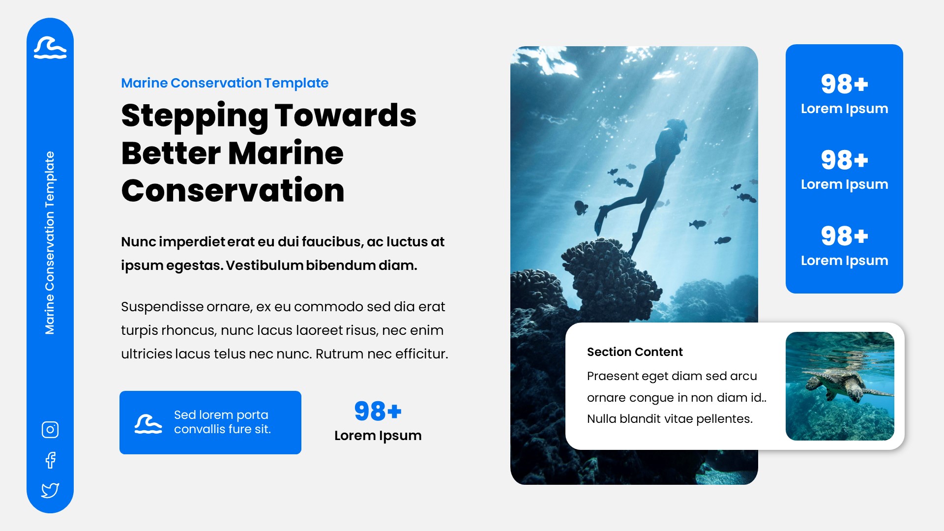 Lawut - Diving Marine Ecosystem Powerpoint Template, Presentation Templates