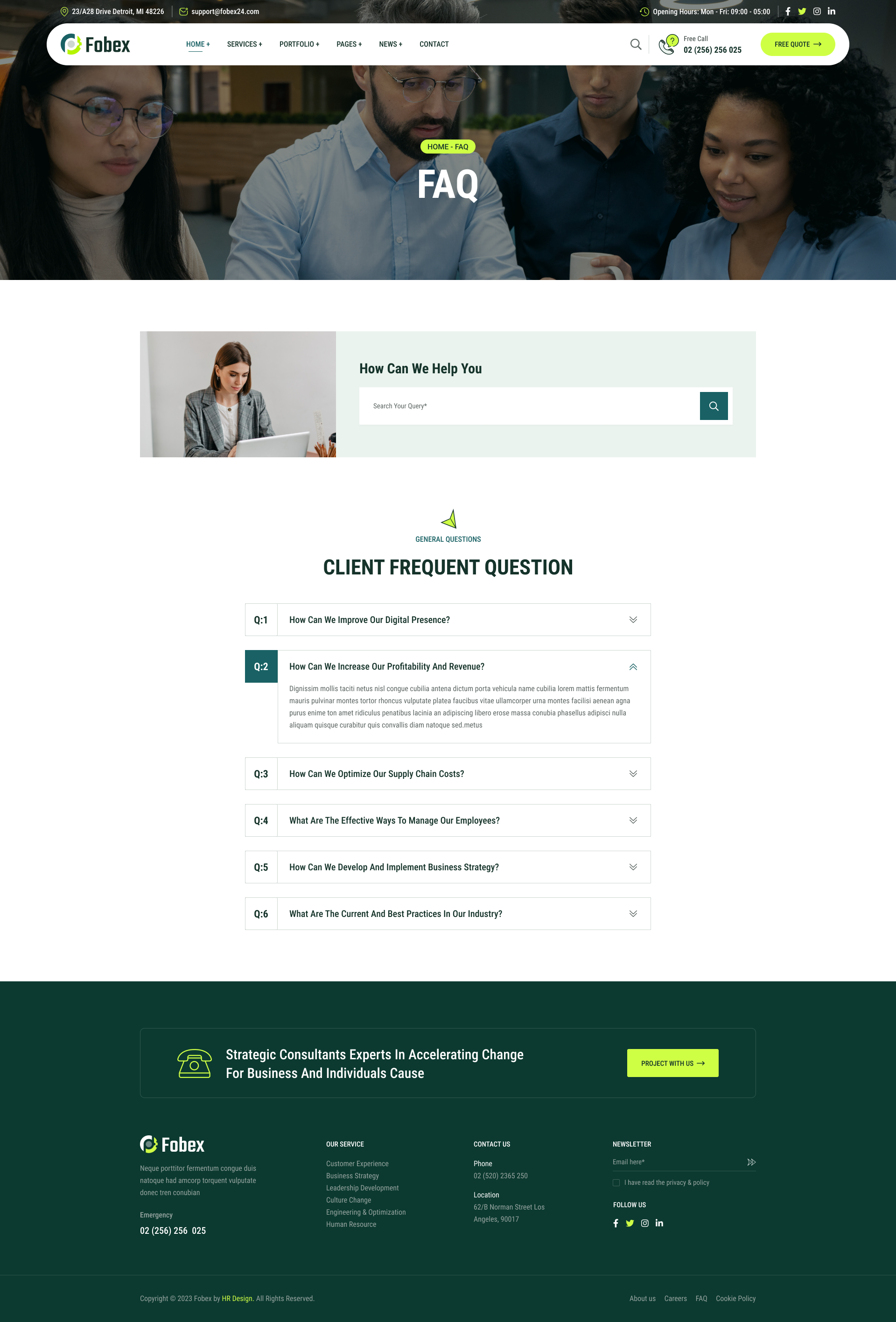 Fobex - Multipurpose Business Agency Figma Template by Namespace-IT