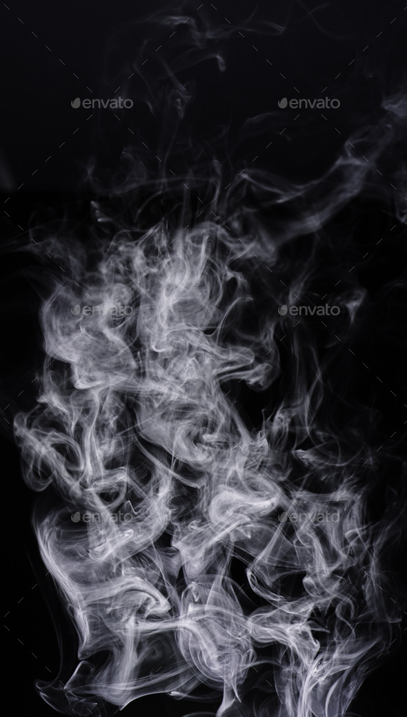 Smoke, black background and steam, fog or gas on mockup space wallpaper ...