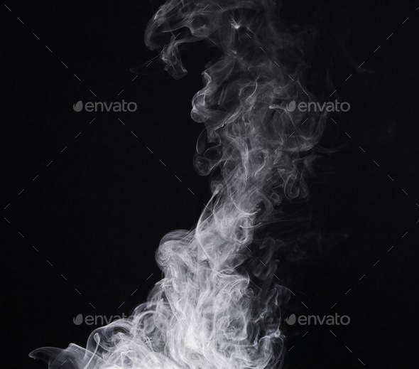 Smoke, vape and gas on black background with creative texture, mockup ...