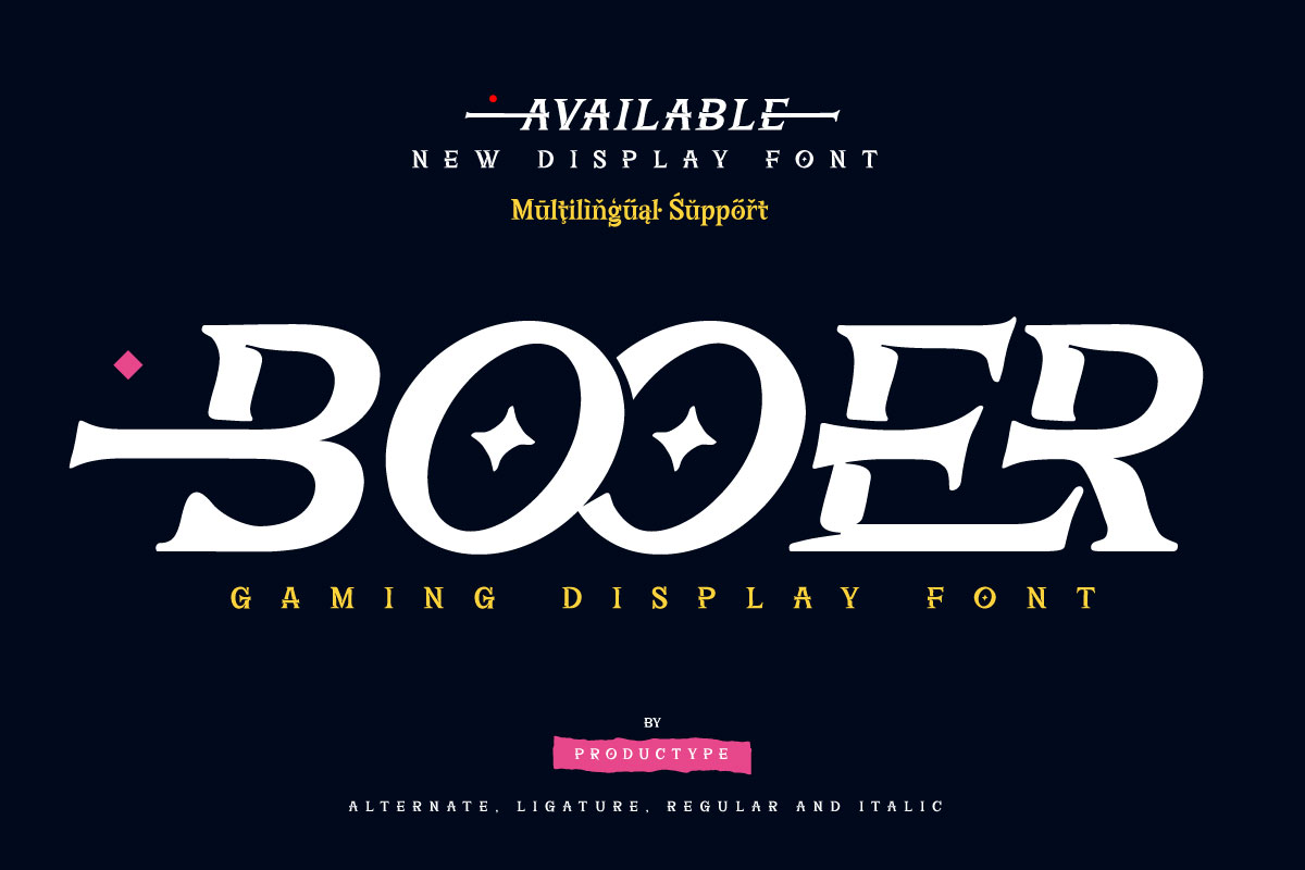 BOOER – Display Font, Fonts | GraphicRiver