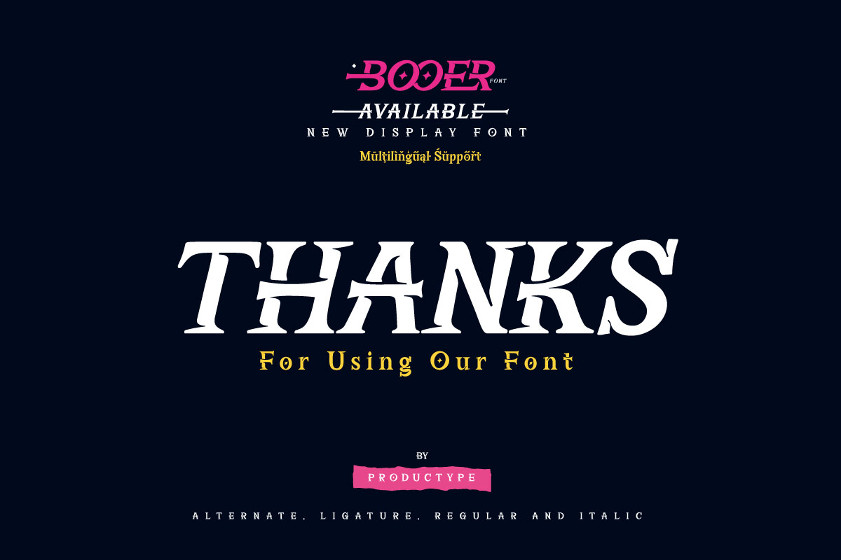 BOOER – Display Font, Fonts | GraphicRiver