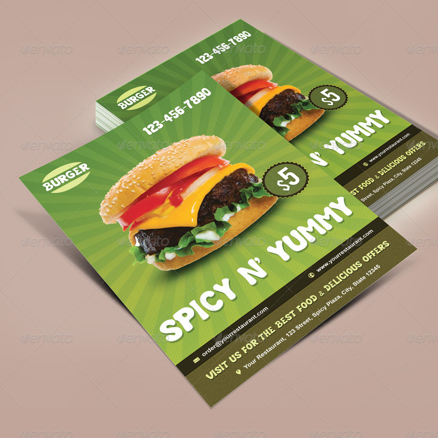 Spicy Burger Flyer, Print Templates | GraphicRiver