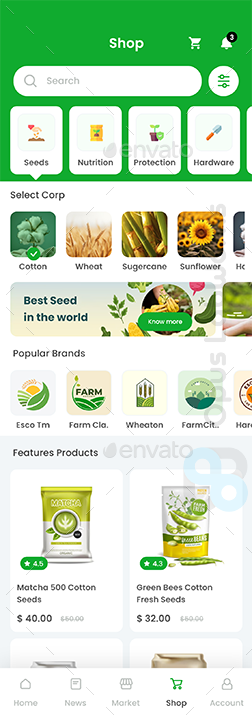 Farmer Agriculture App UI Kit | Agri eCommerce App UI | Agro Market ...