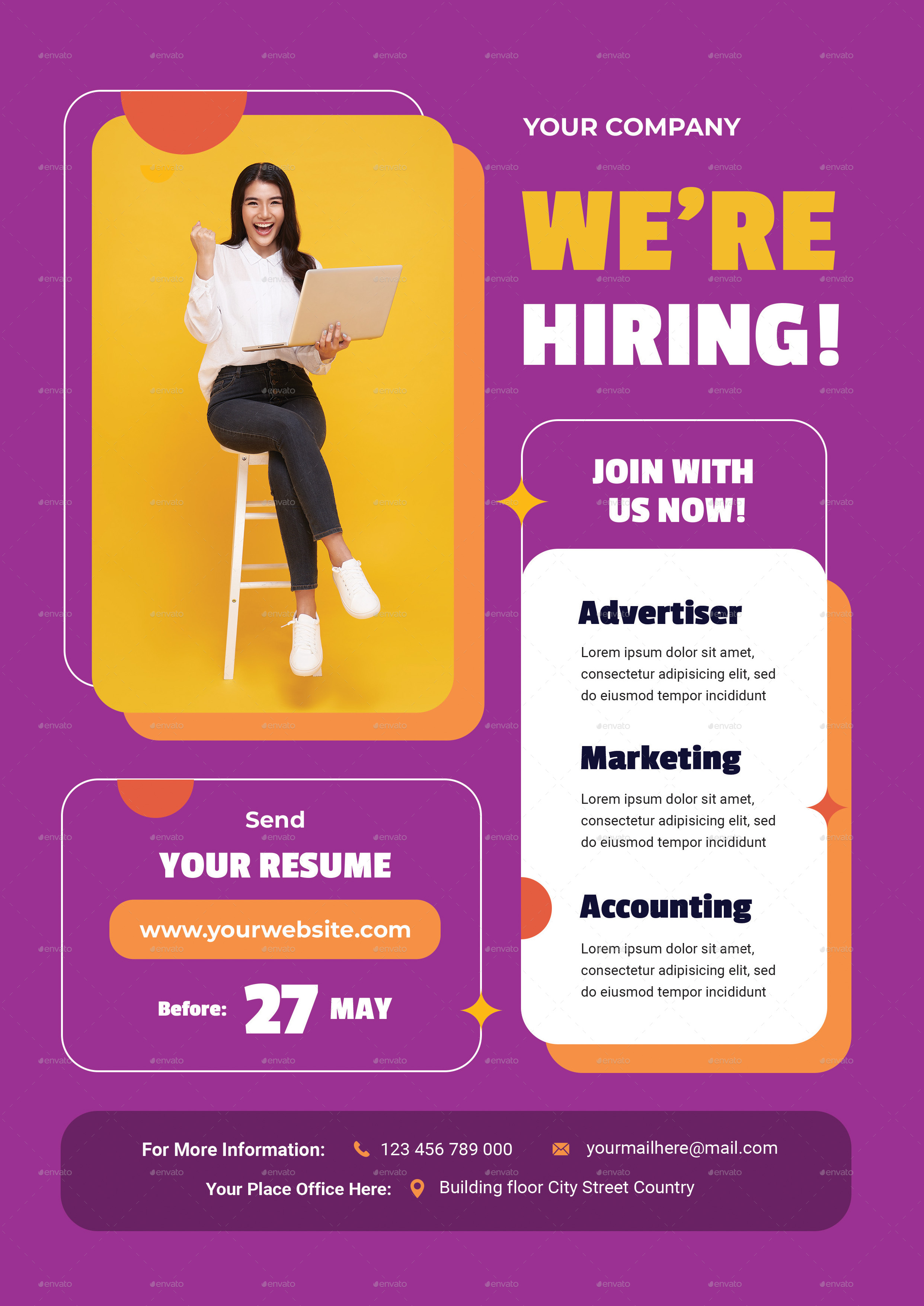 We Are Hiring Job Professional Flyer Templates, Print Templates ...