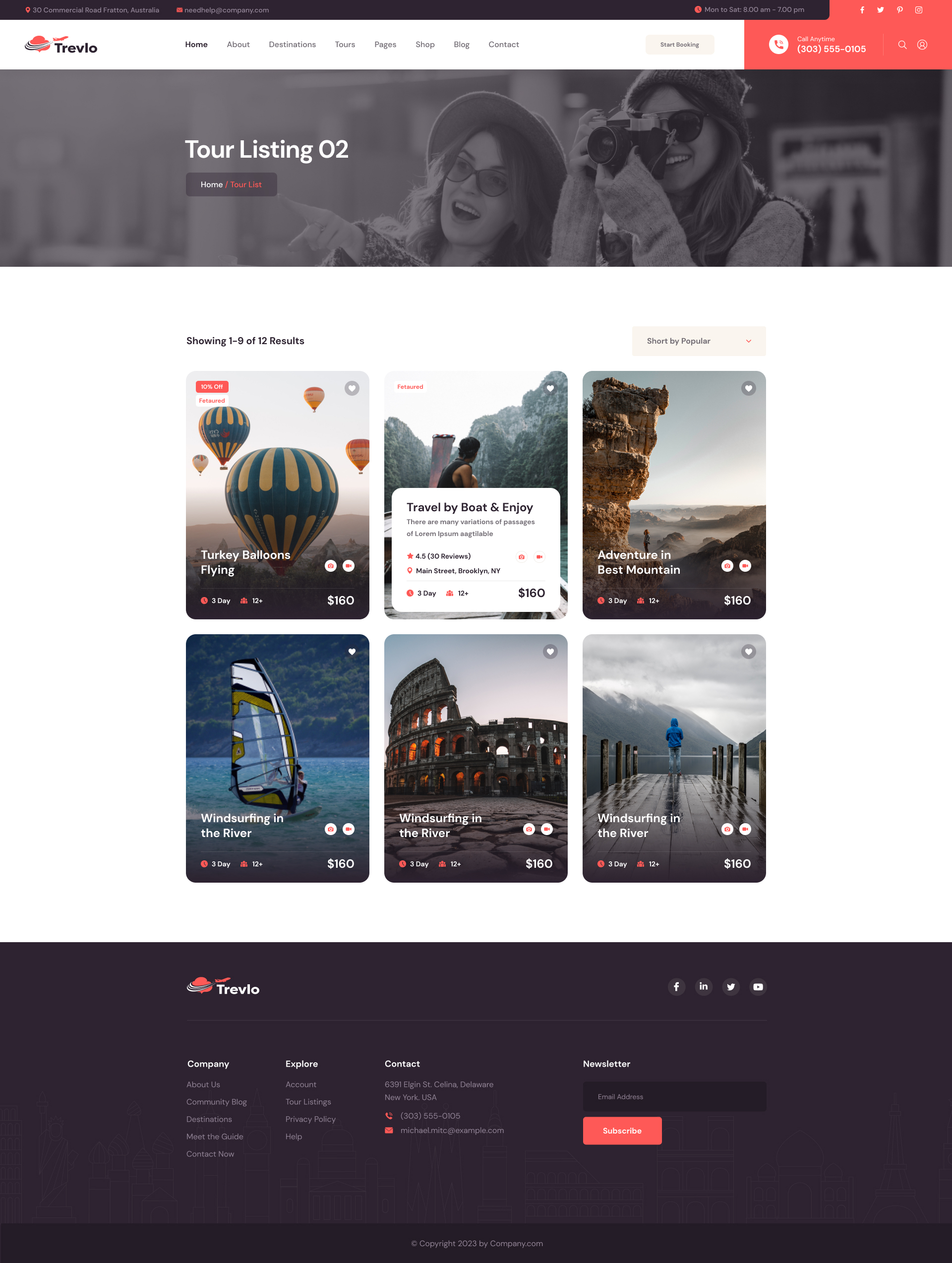 Trevlo - Travel & Tour Figma Template by Pixydrops | ThemeForest