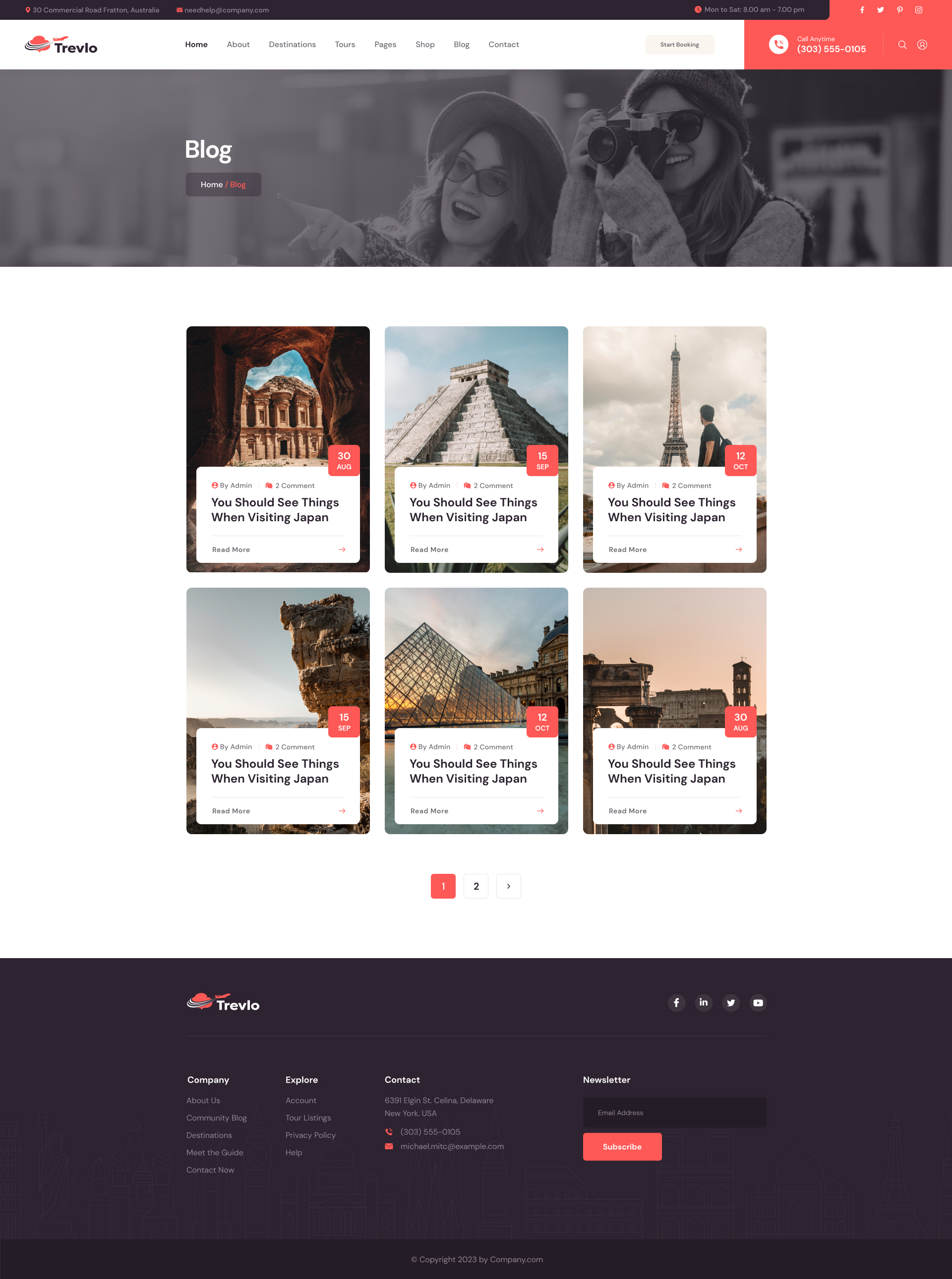 Trevlo - Travel & Tour Figma Template by Pixydrops | ThemeForest