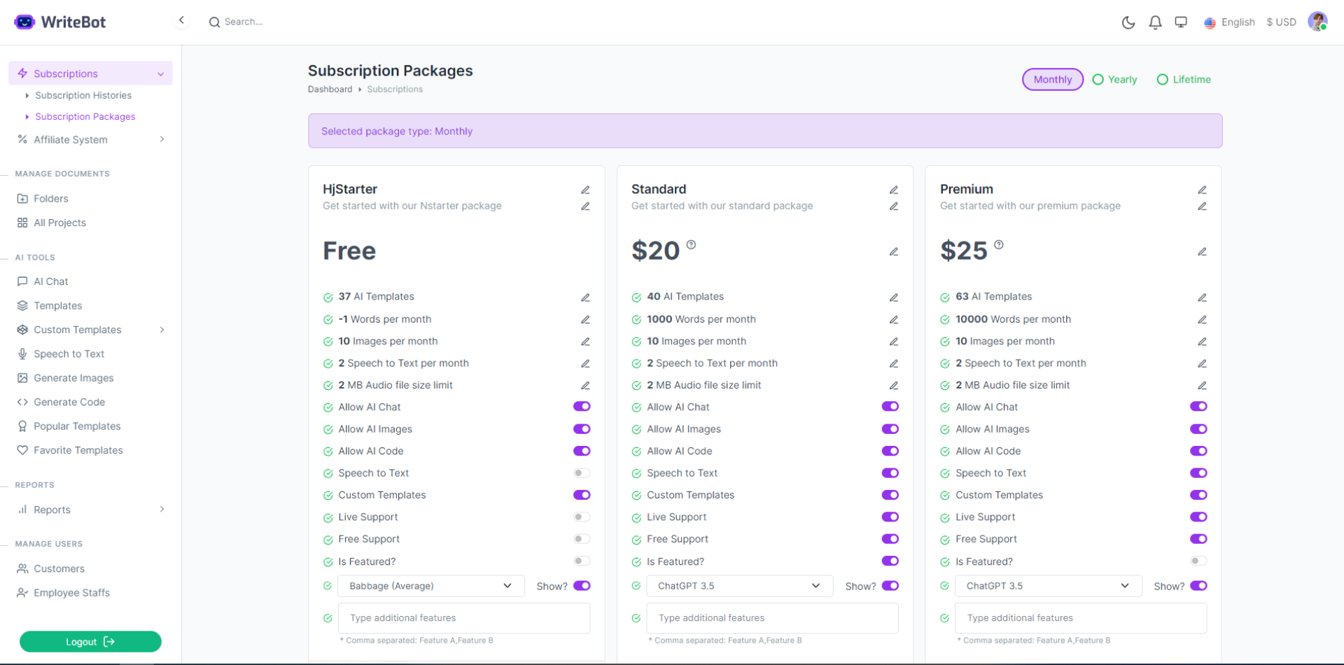 WriteBot - AI Content Generator SaaS Platform by ThemeTags | CodeCanyon