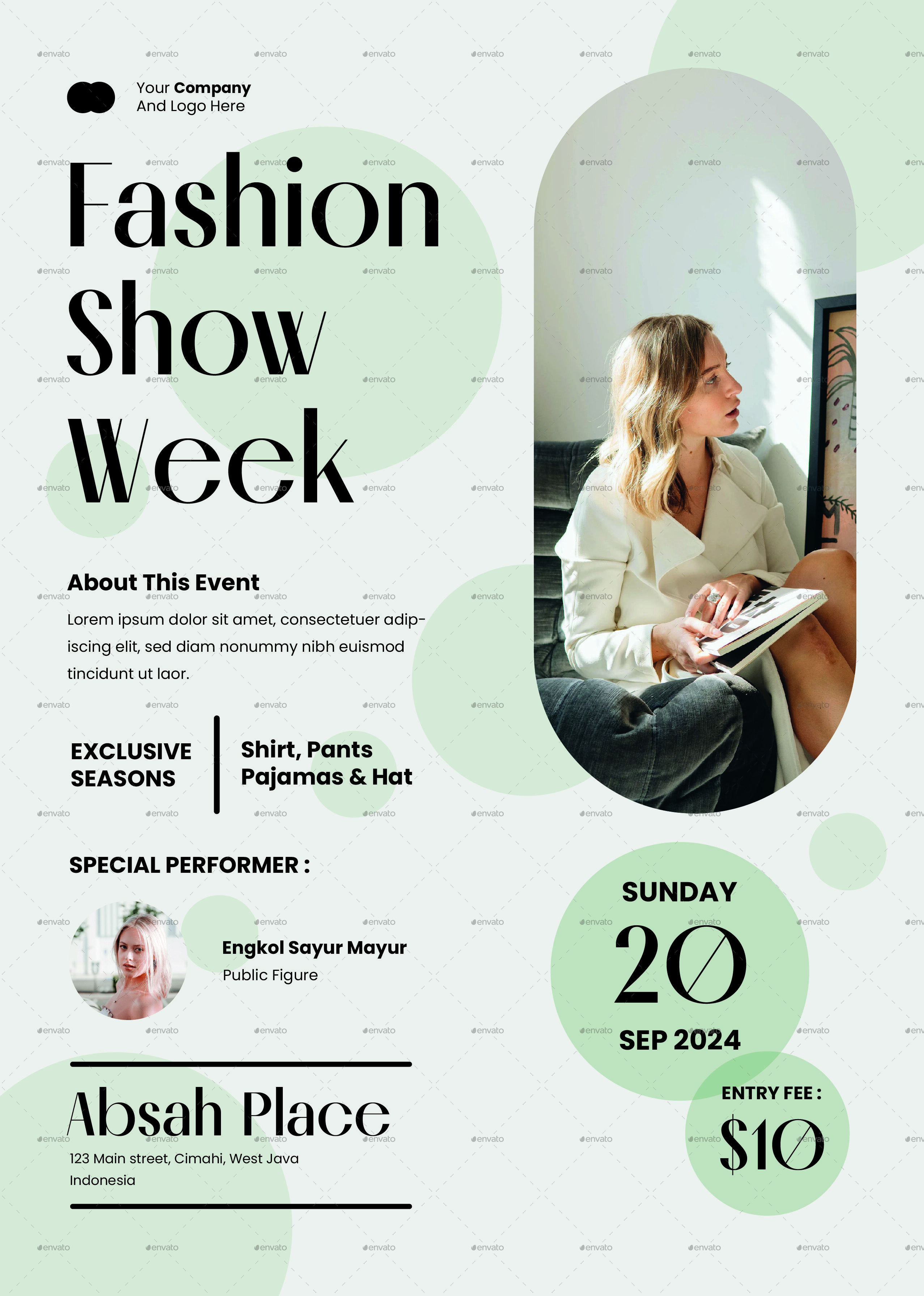 Minimal Boho Fashion Show Week Flyer Set, Print Templates | GraphicRiver