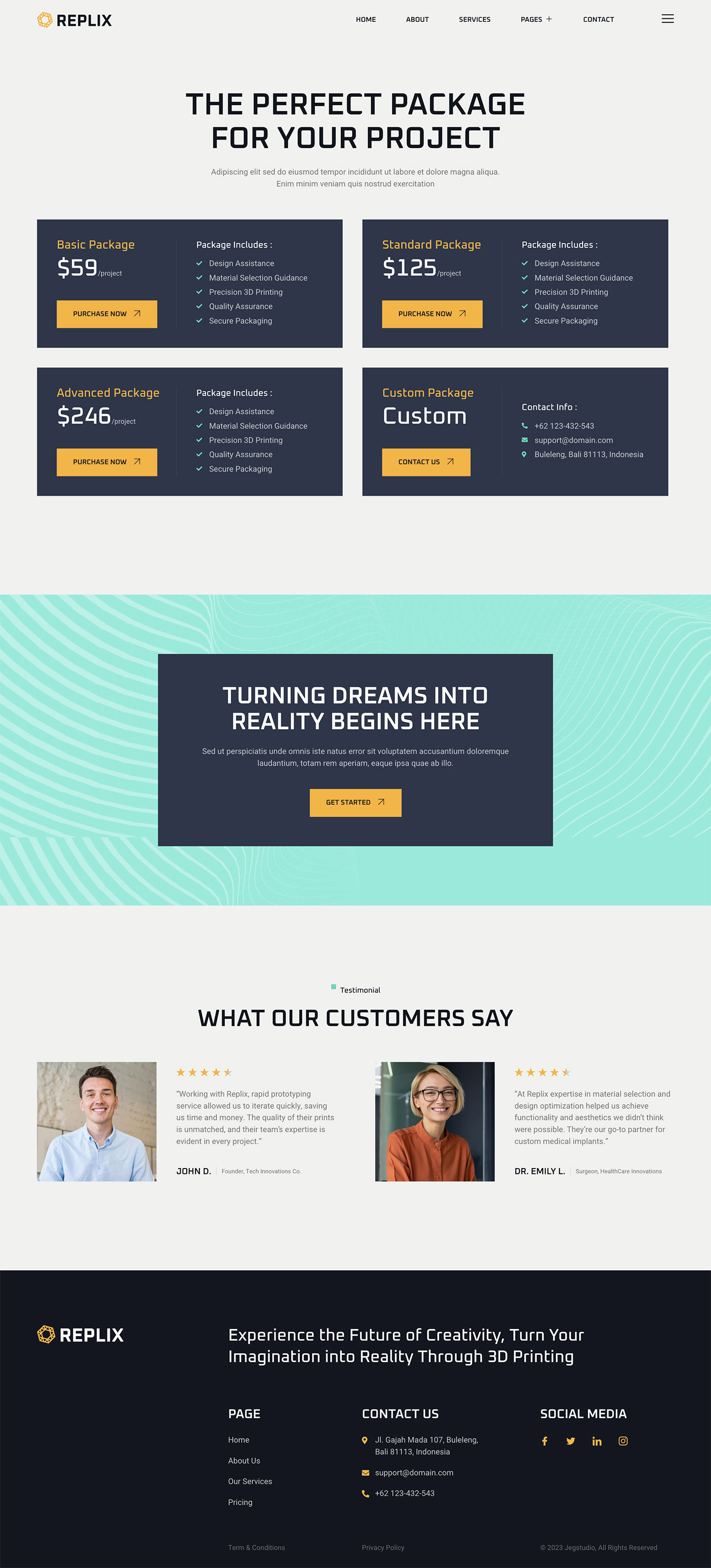 Replix – 3D Printing & Manufacturing Services Elementor Template Kit by ...