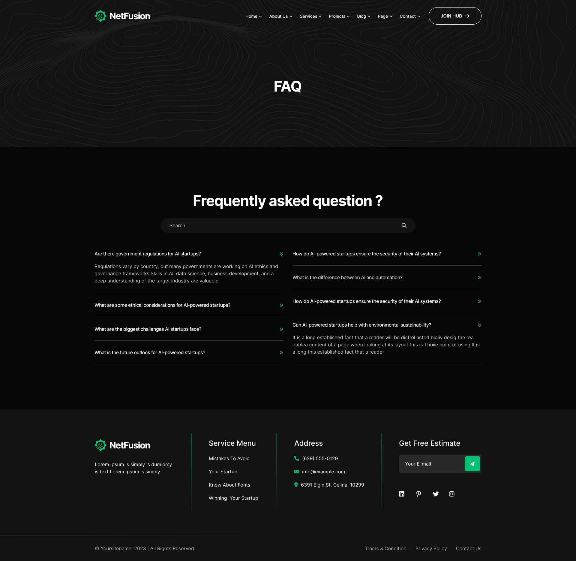 NetFusion - AI Powered Startup & Technology Figma Template by Mugli
