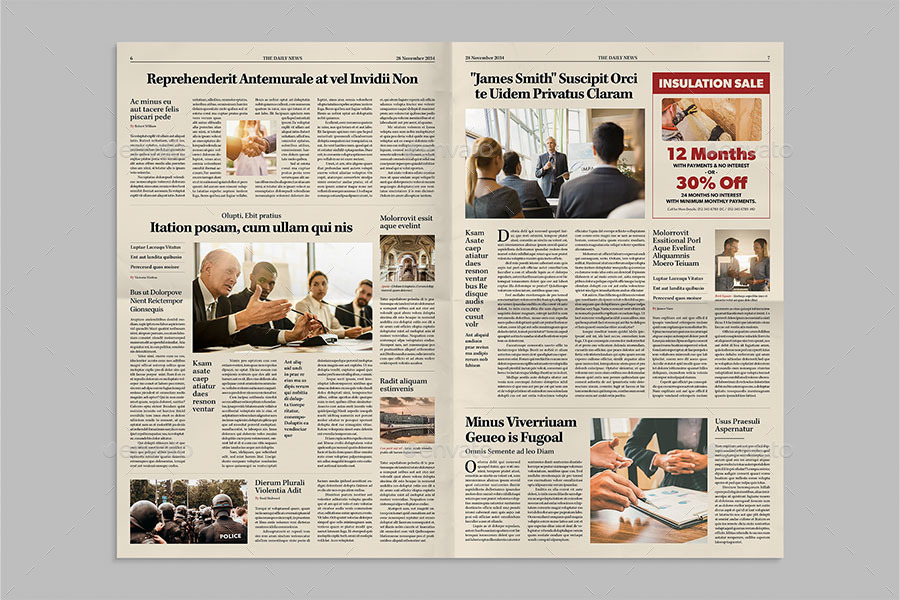 Classic Newspaper Template, Print Templates | GraphicRiver