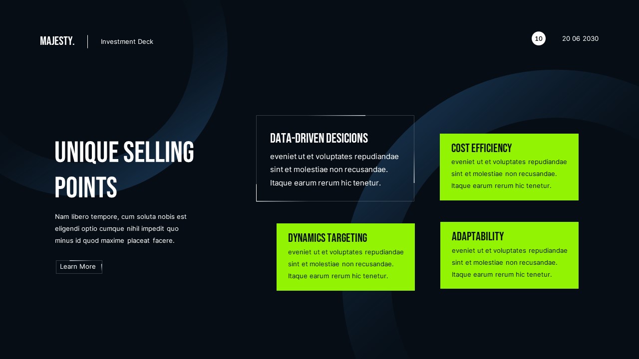 Majesty - Investment Deck Power Point Presentation, Presentation Templates