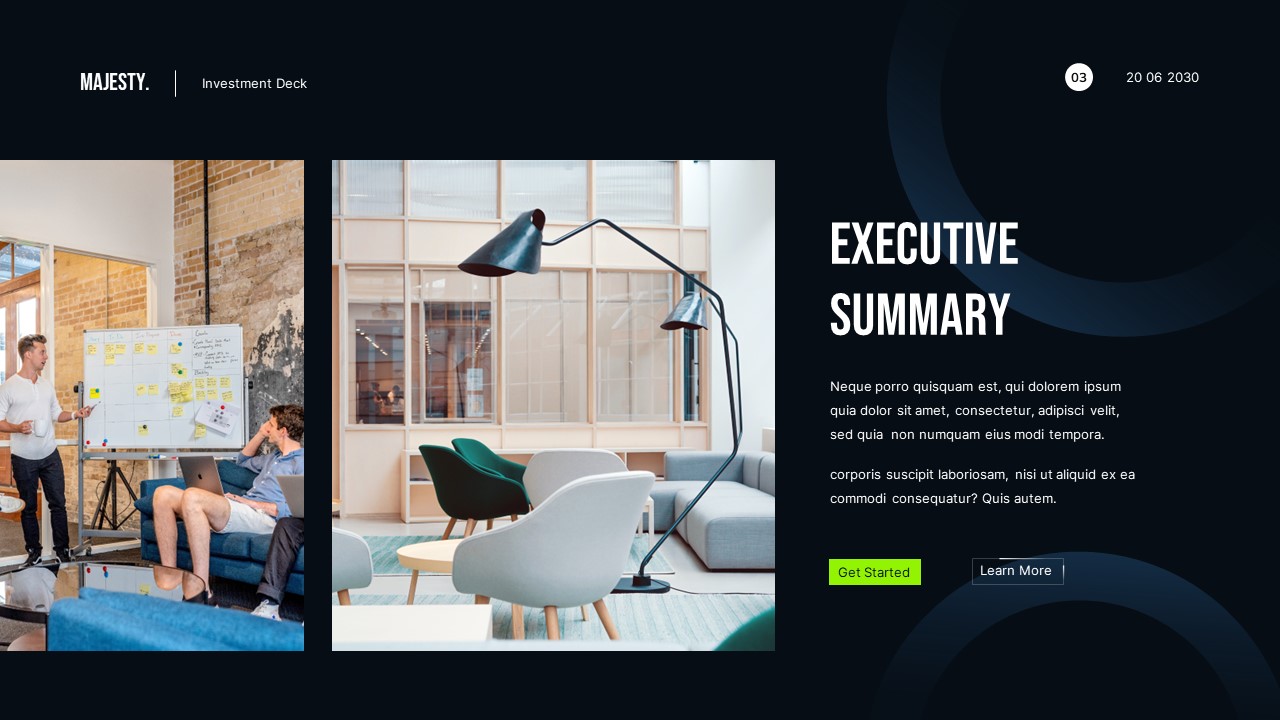Majesty - Investment Deck Power Point Presentation, Presentation Templates