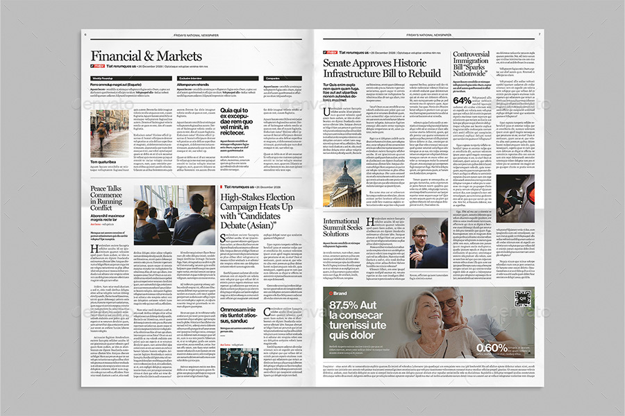 Modern Tabloid Newspaper Template, Print Templates | GraphicRiver