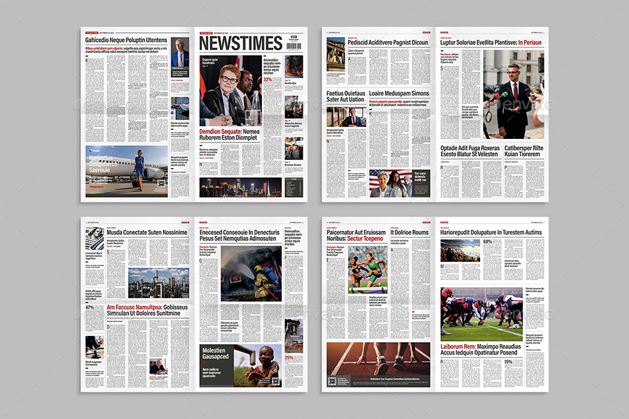 Modern Newspaper Template, Print Templates | GraphicRiver