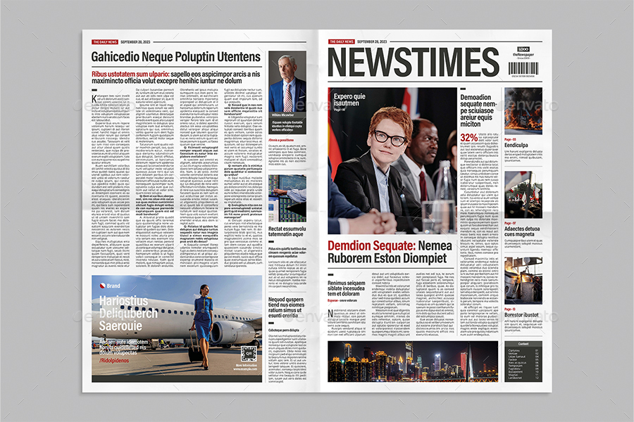 Modern Newspaper Template, Print Templates | GraphicRiver