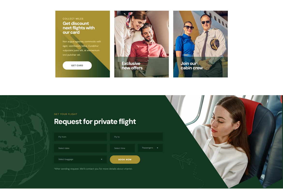 Jetly - Private Jet Charters Elementor Template Kit by themesflat ...