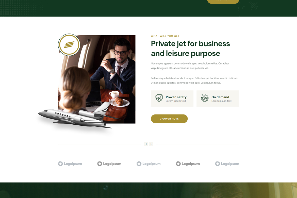 Jetly - Private Jet Charters Elementor Template Kit by themesflat ...