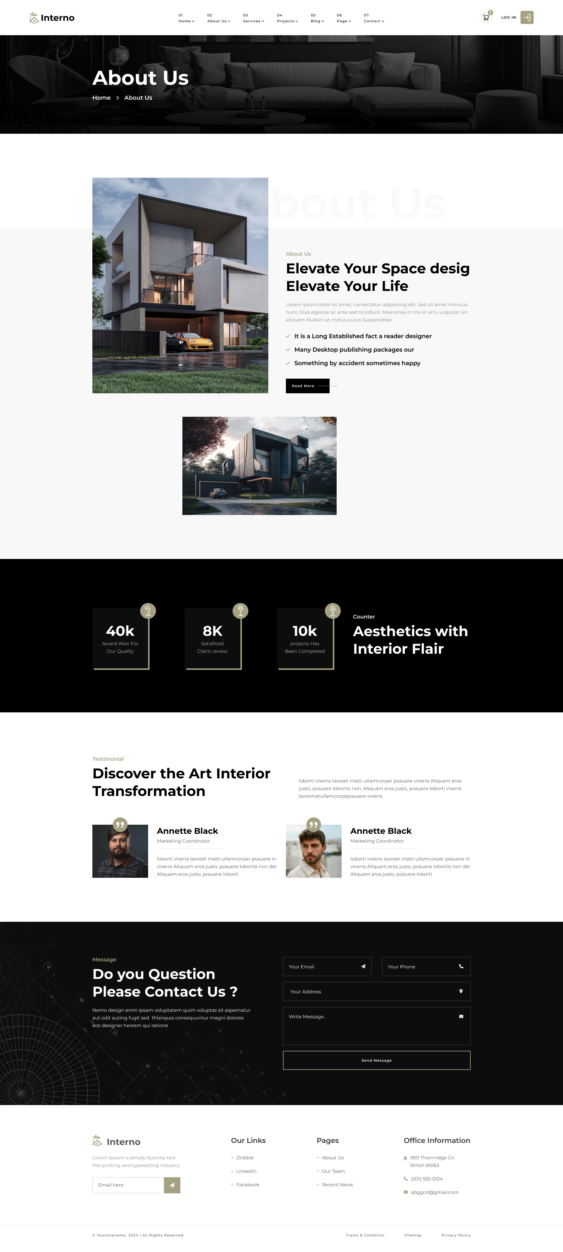 Interno - Architecture & Interior Design Figma Template by HixStudio