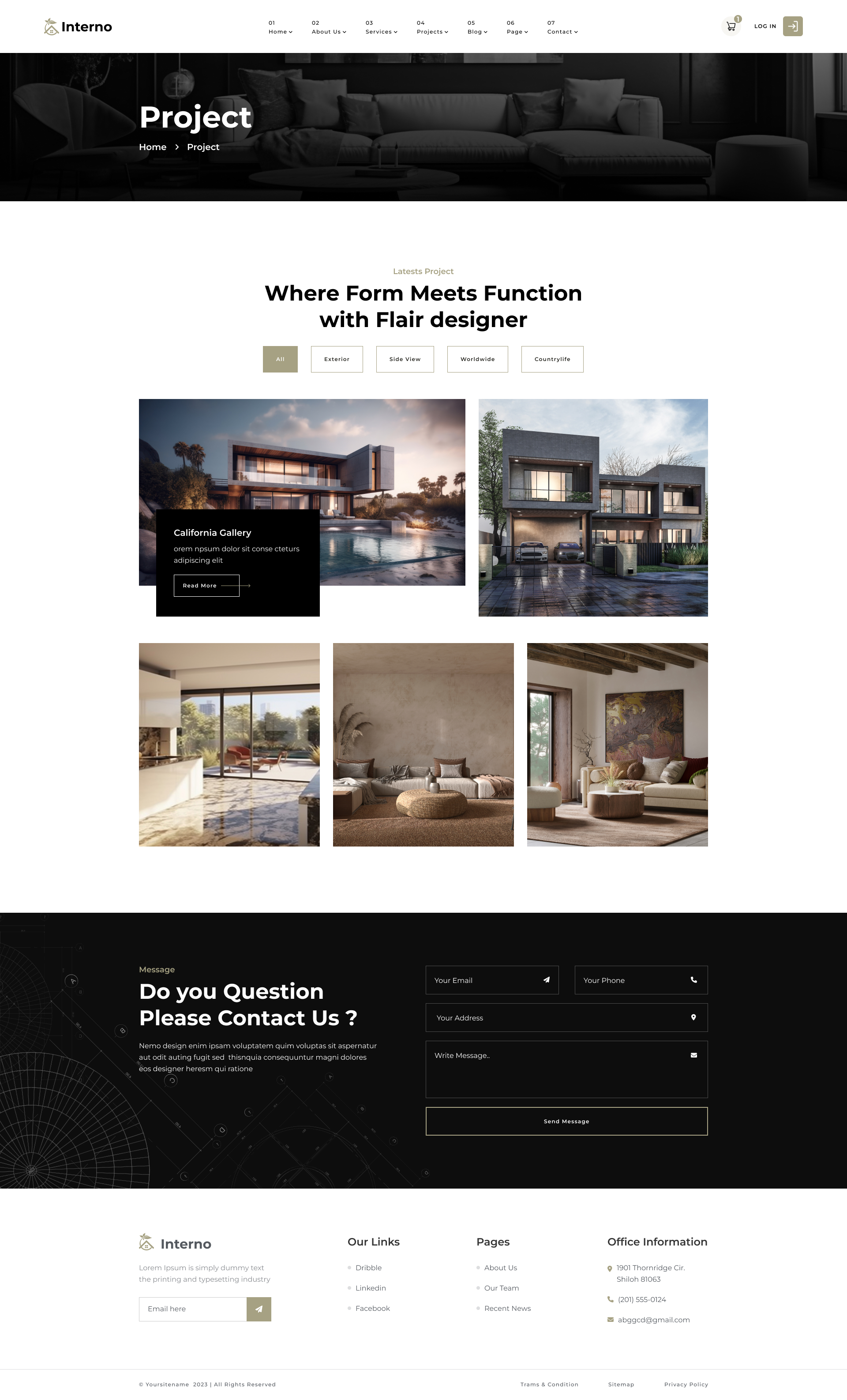 Interno - Architecture & Interior Design Figma Template by HixStudio