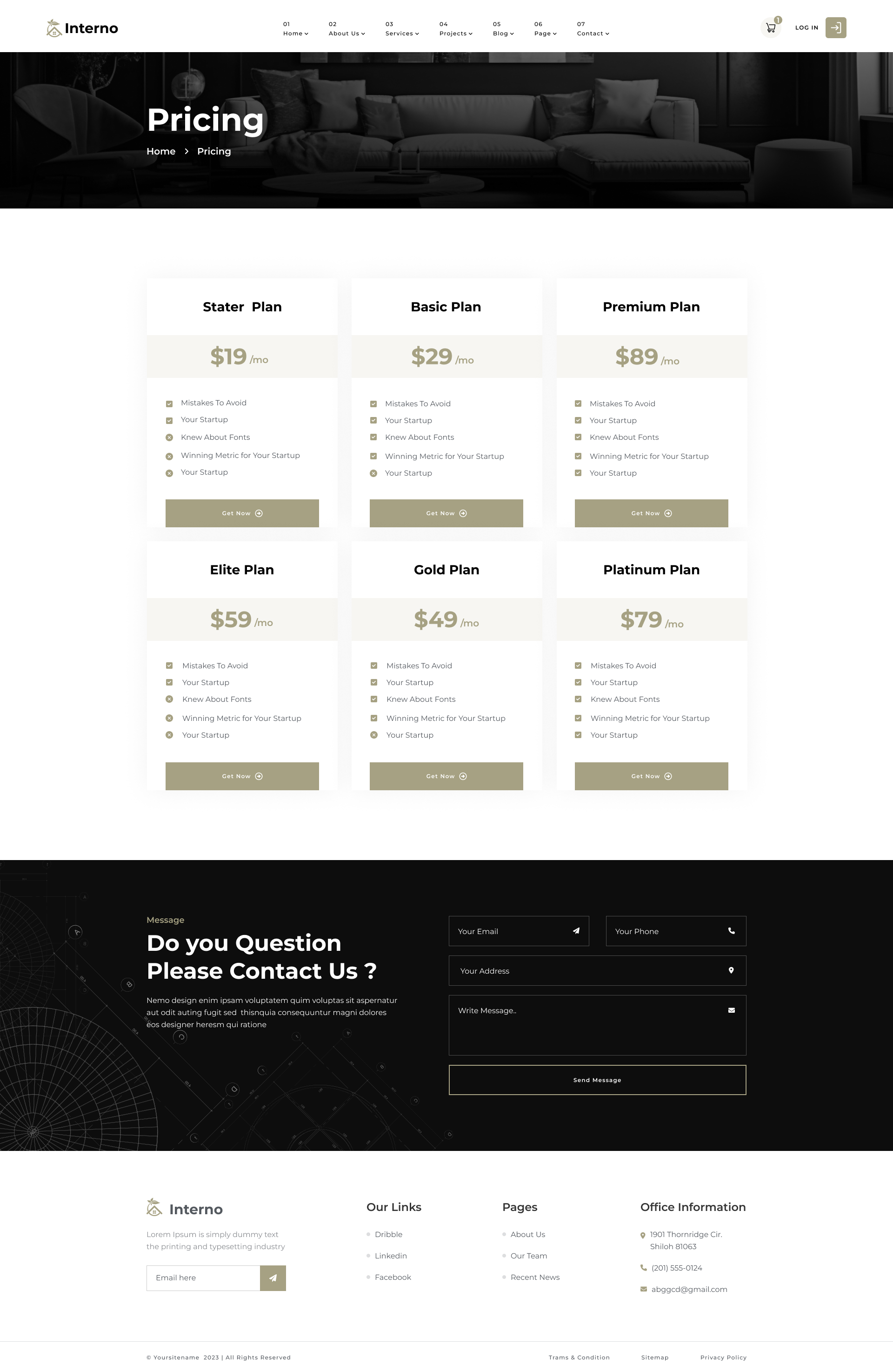 Interno - Architecture & Interior Design Figma Template by HixStudio