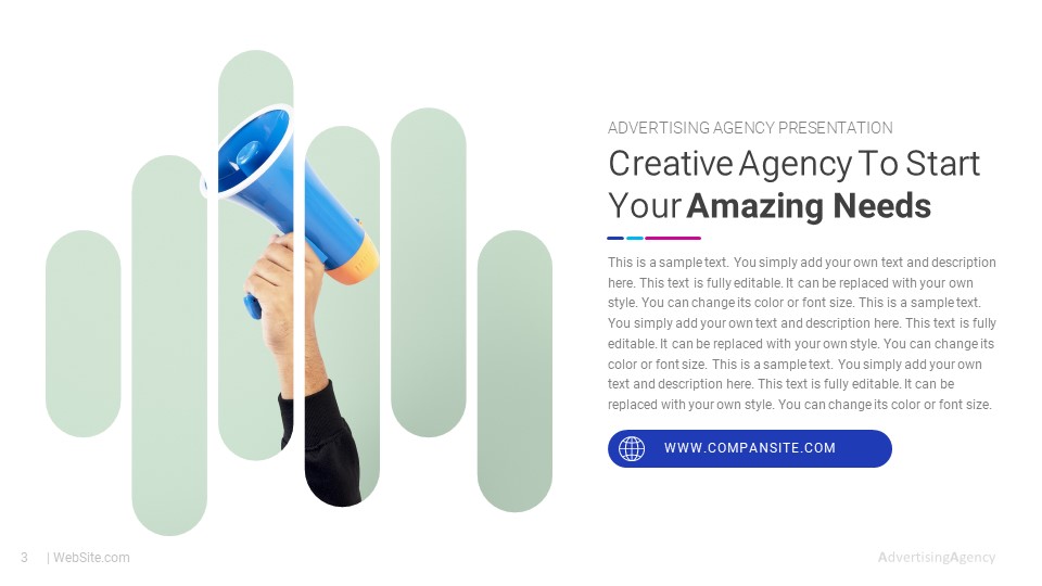 Advertising Agency Solutions PowerPoint Template, Presentation Templates