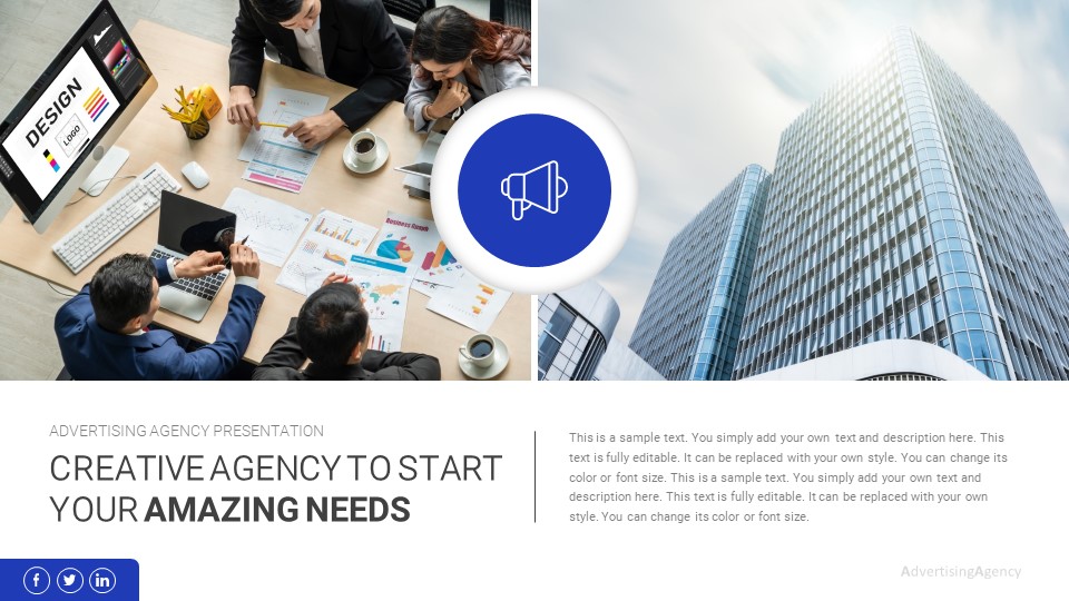 Advertising Agency Solutions PowerPoint Template, Presentation Templates