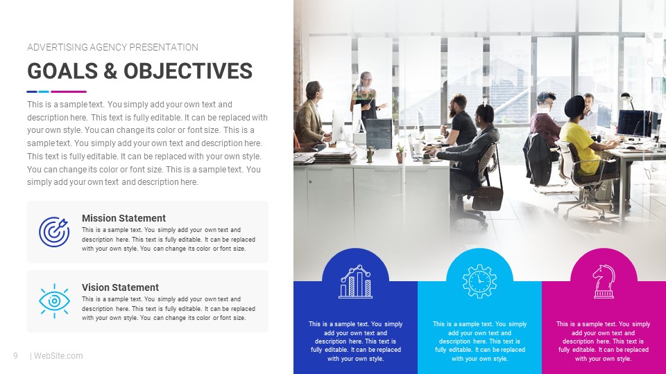 Advertising Agency Solutions PowerPoint Template, Presentation Templates