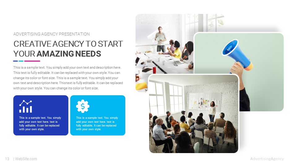 Advertising Agency Solutions PowerPoint Template, Presentation Templates
