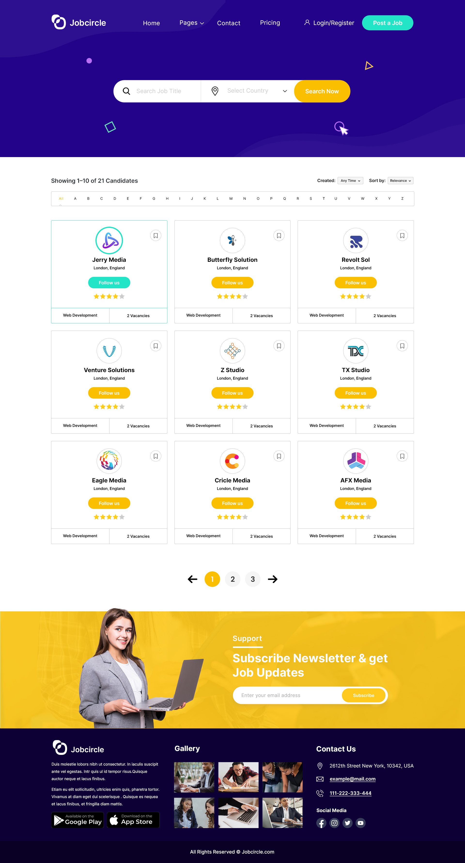 Job Circle - Job PSD Design by codestap | ThemeForest