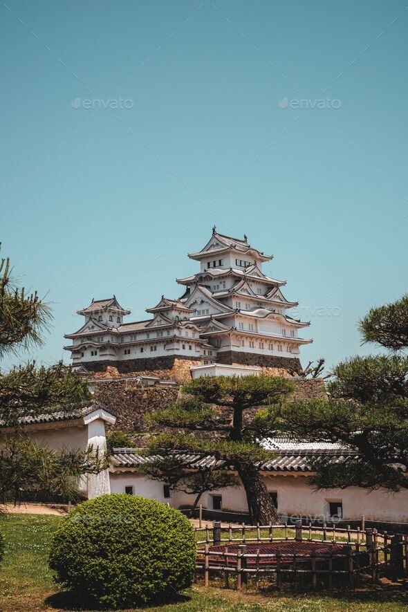 Vertical shot of the Himeji Castle in the daylight in Japan Stock Photo ...