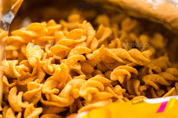 Traditional snack crispy bean twist cracker Stock Photo by leungchopan