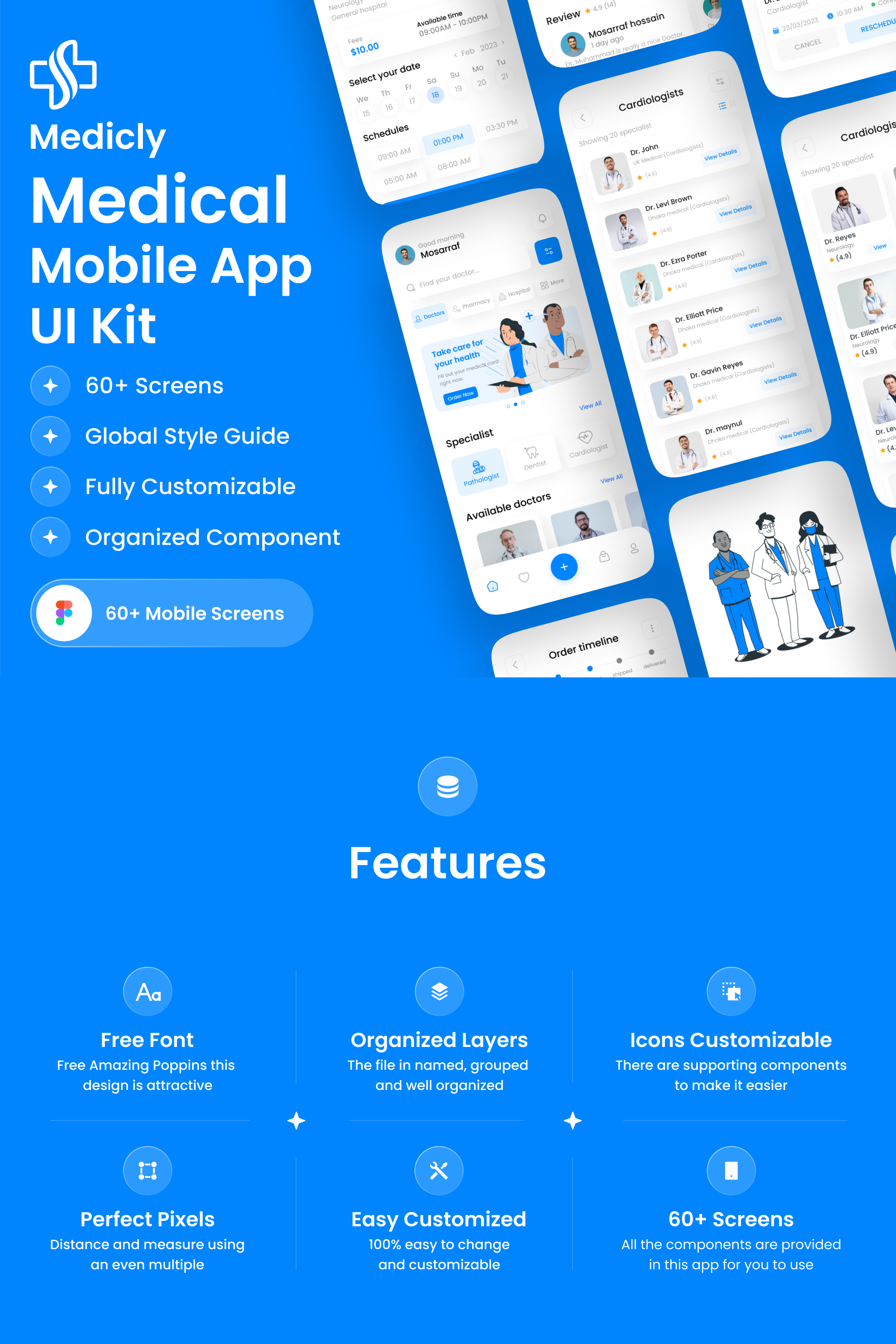 Medicly - Medical Mobile App UI Kit by pixleslab | ThemeForest