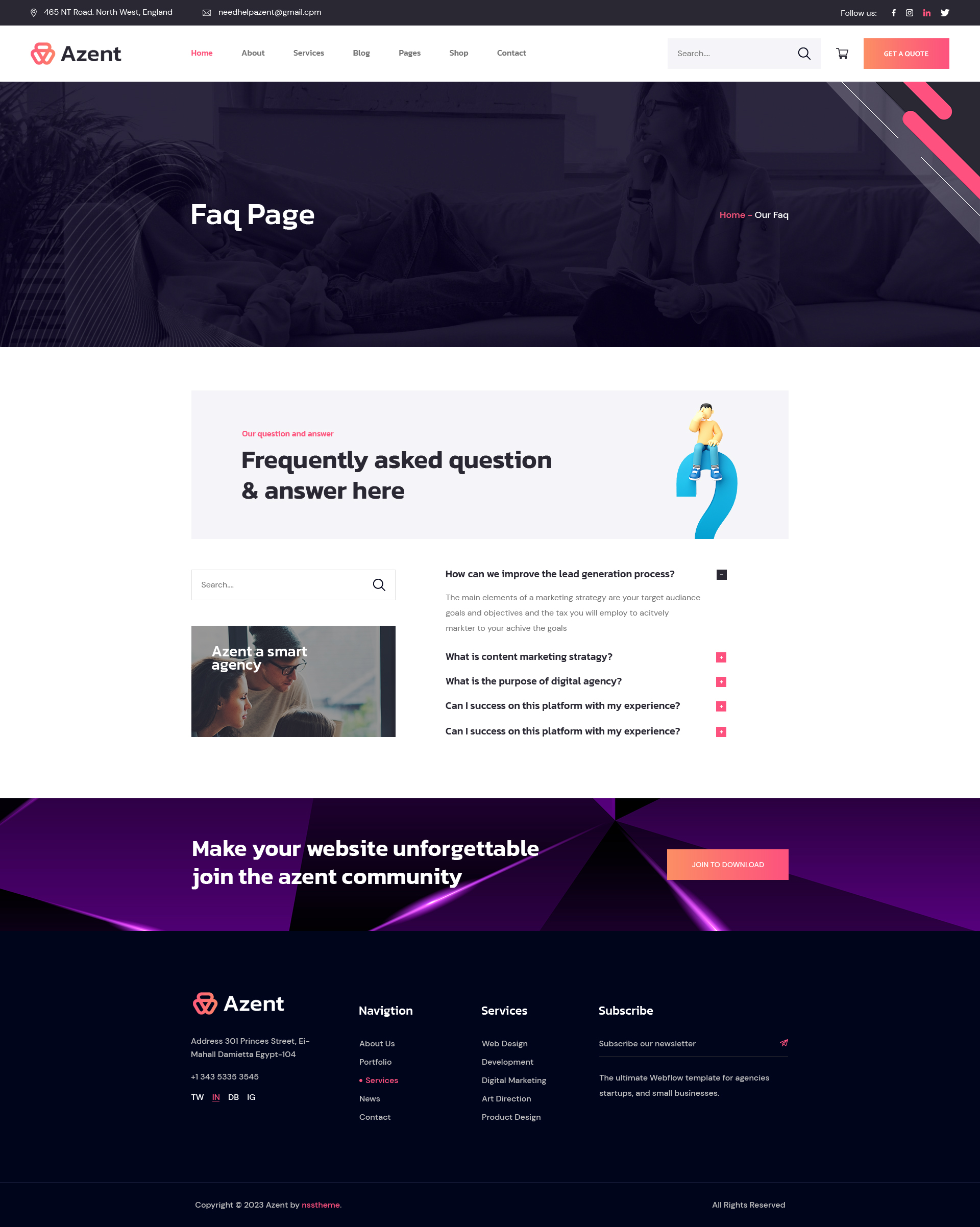 Azent - Creative Digital Agency PSD Template by nsstheme | ThemeForest