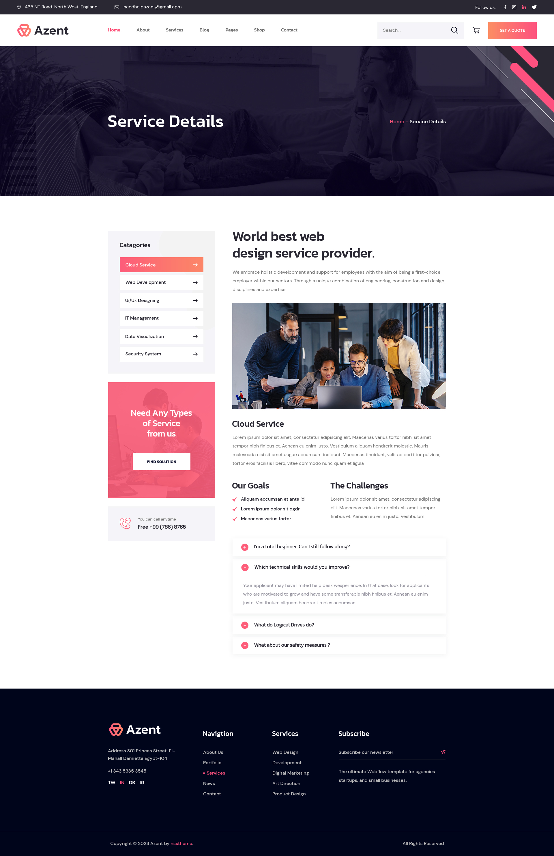 Azent - Creative Digital Agency PSD Template by nsstheme | ThemeForest