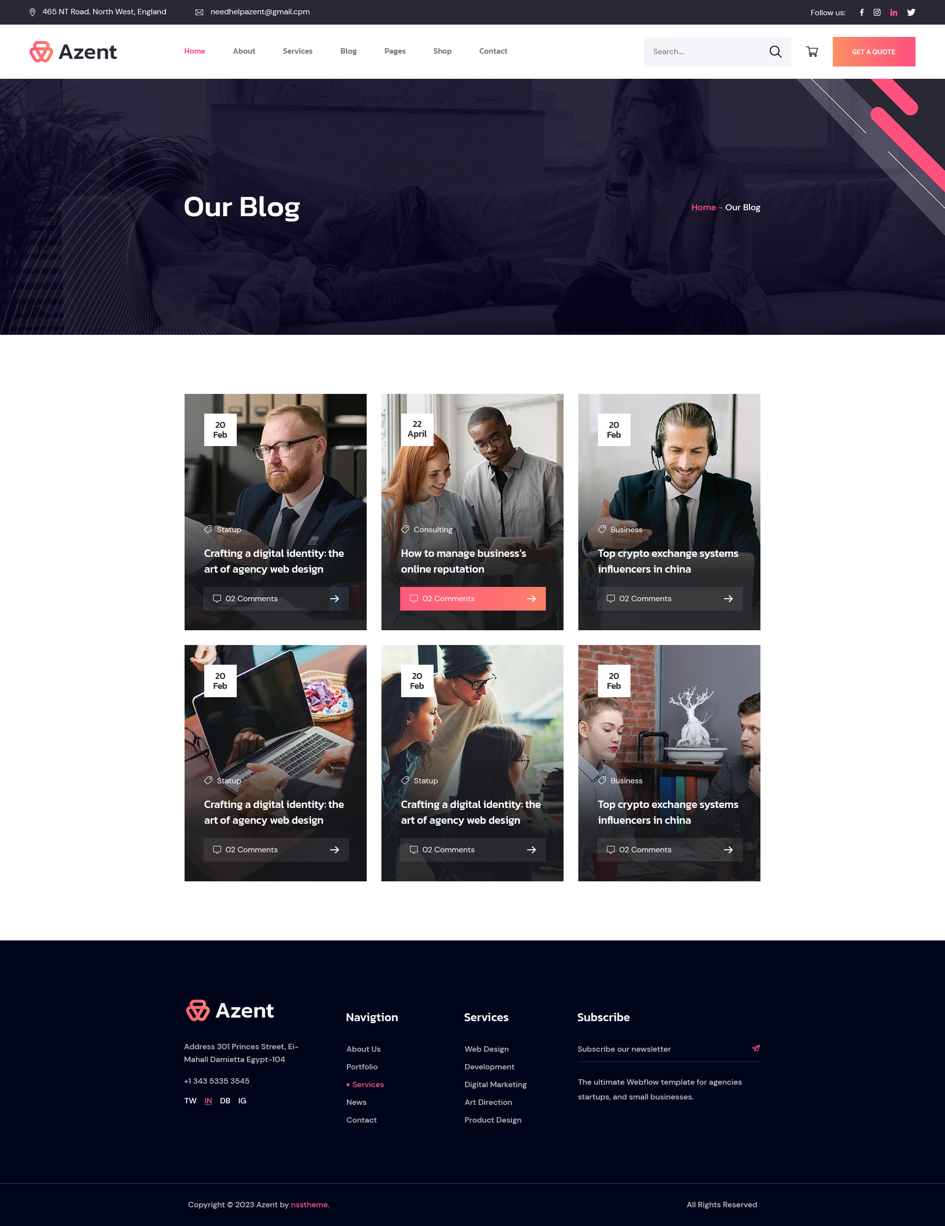 Azent - Creative Digital Agency PSD Template by nsstheme | ThemeForest