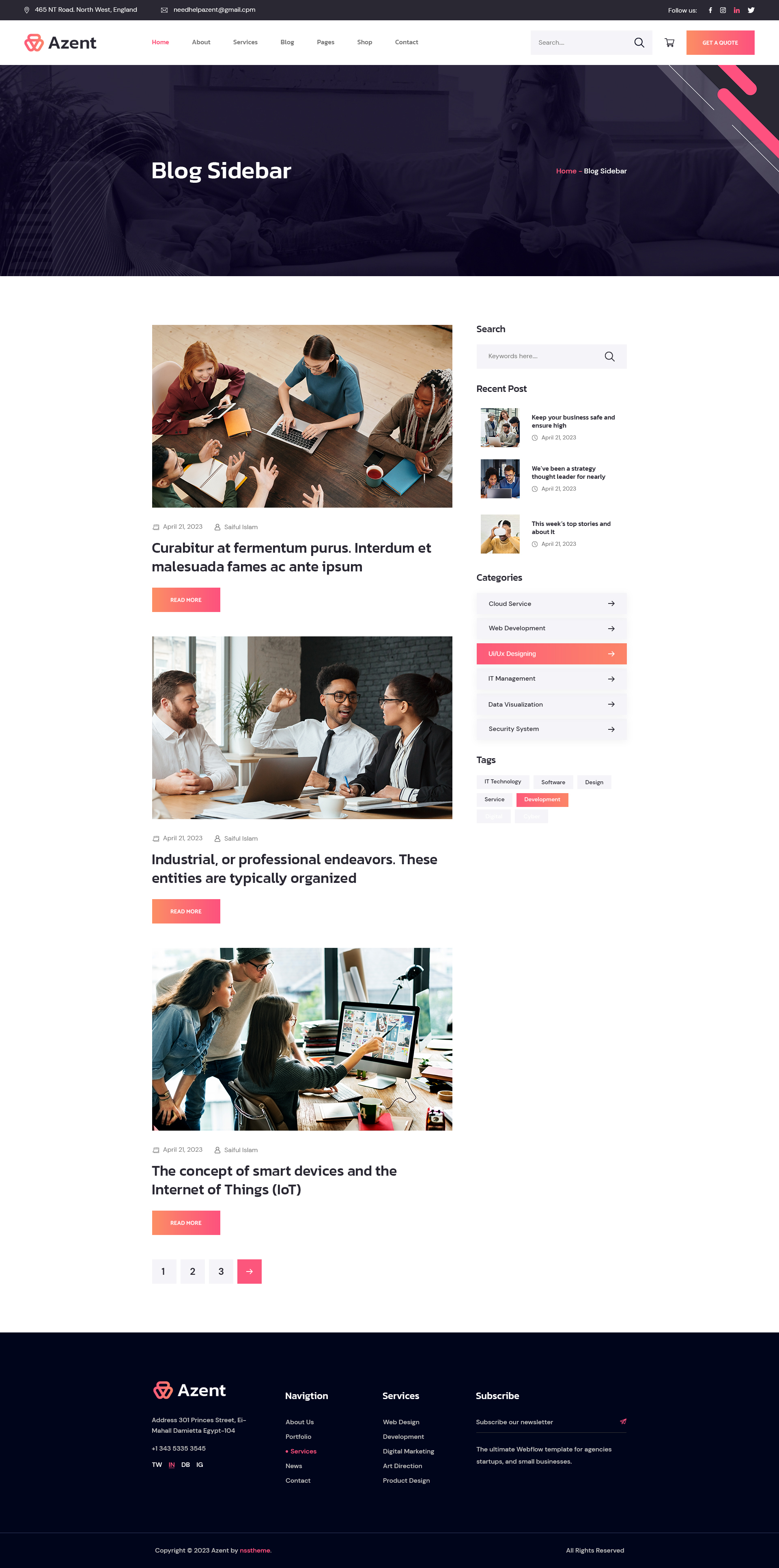 Azent - Creative Digital Agency PSD Template by nsstheme | ThemeForest