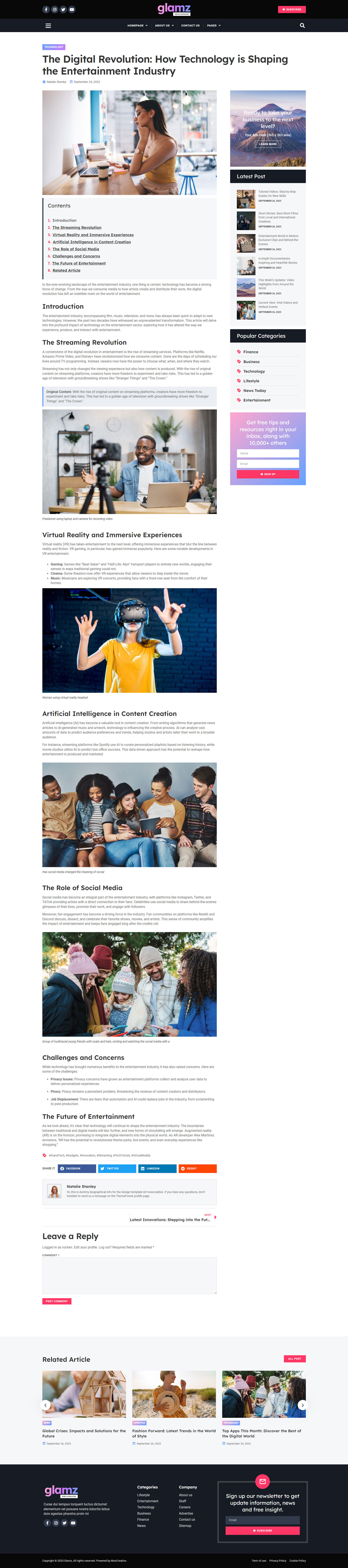 Glamz - News & Magazine Elementor Template Kit by moxcreative | ThemeForest