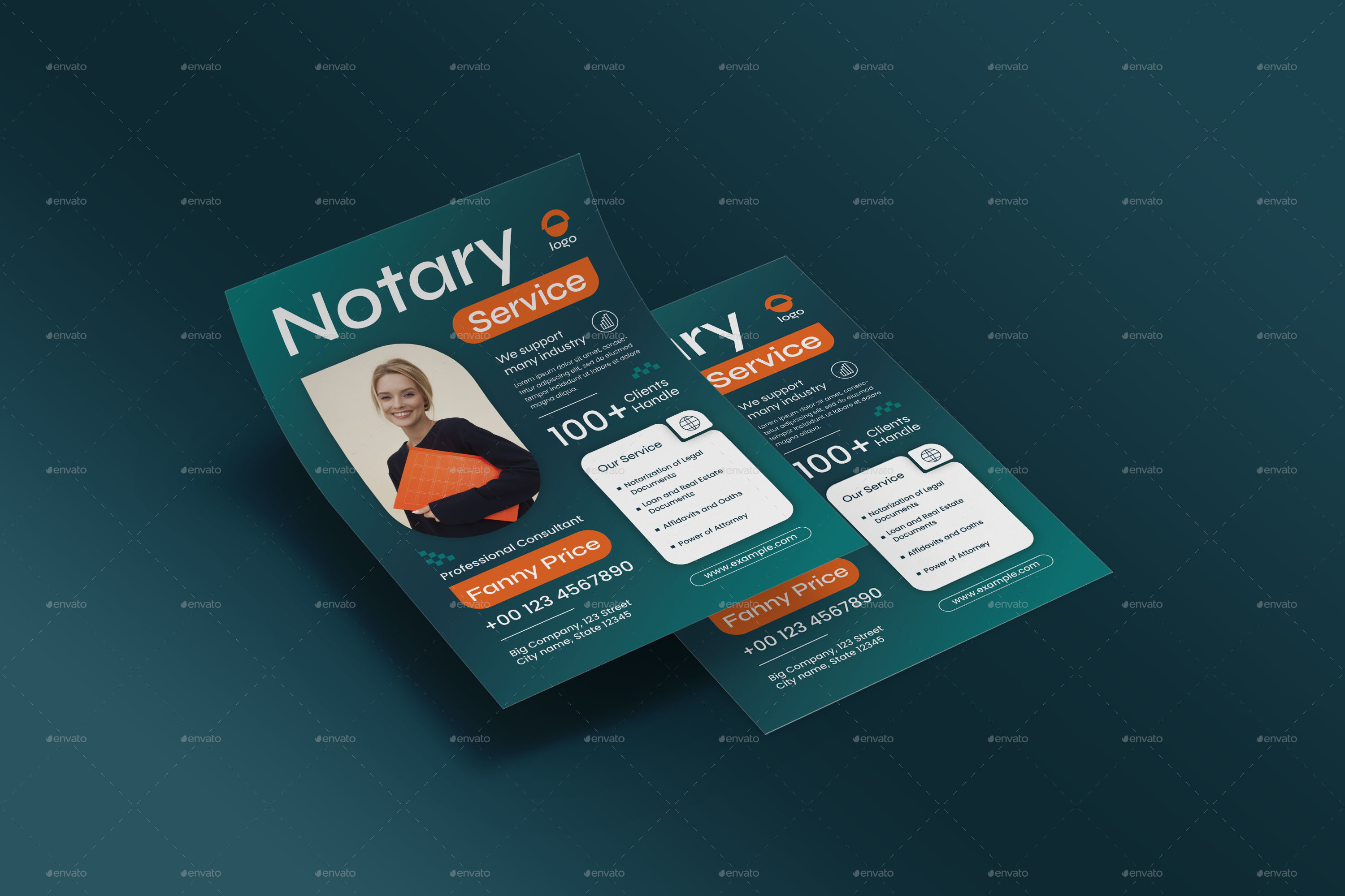 Gradient Notary Service Flyer Set, Print Templates | GraphicRiver