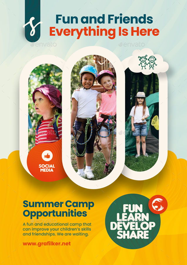 Kids Camp Flyer Bundle Templates, Print Templates | GraphicRiver