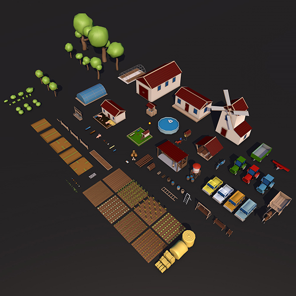 Farm asset collection Low-poly by savastrionokk | 3DOcean