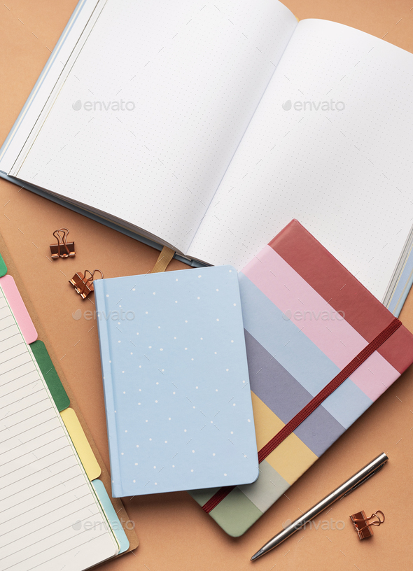 Flat lay, top view office table desk. Stock Photo by Olena_Rudo | PhotoDune