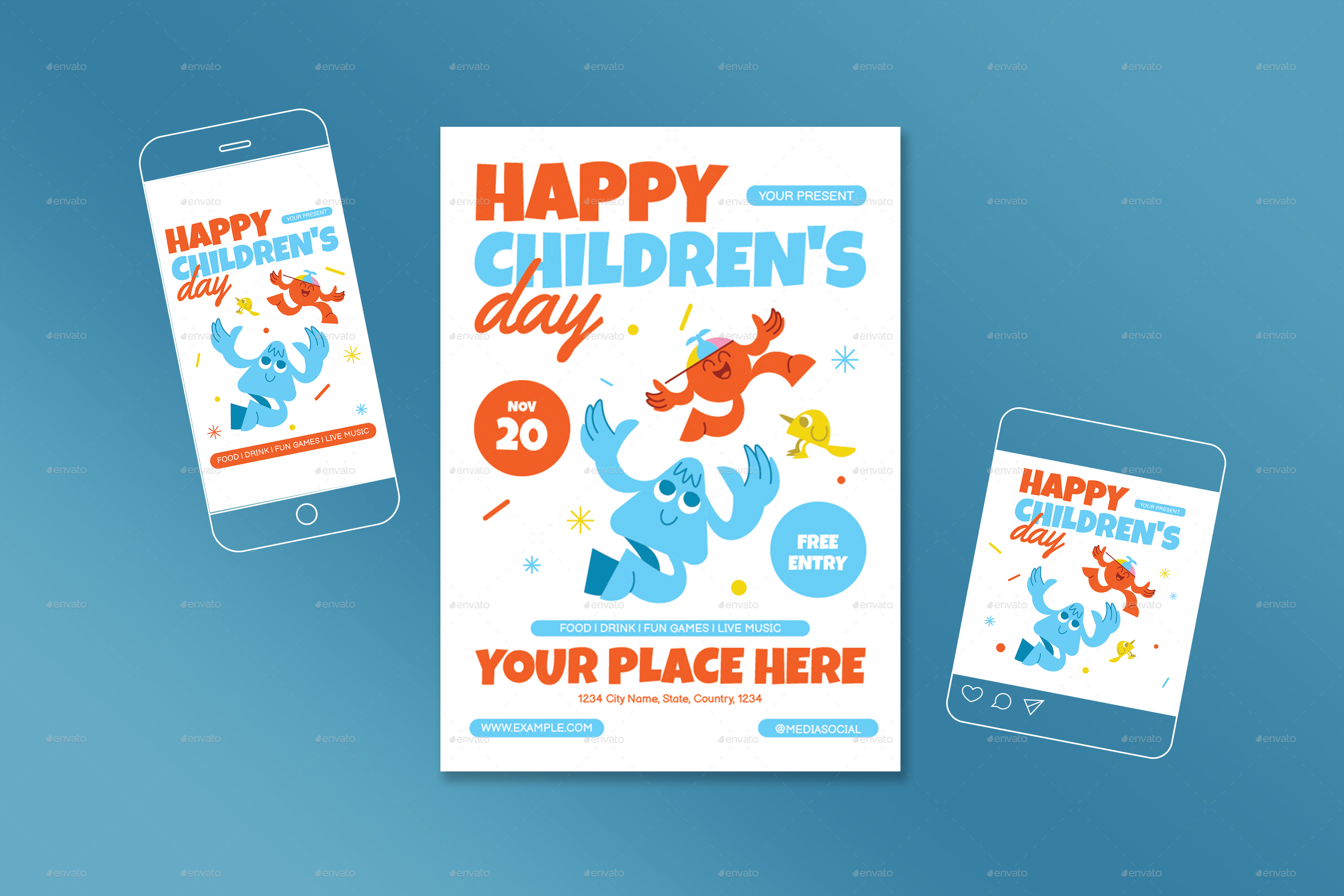 Happy Children's Day Flyer Set, Print Templates | GraphicRiver