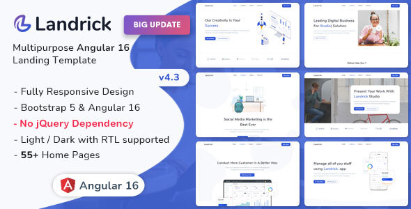 Landrick - Angular 16 Landing Page Template by Themesbrand | ThemeForest
